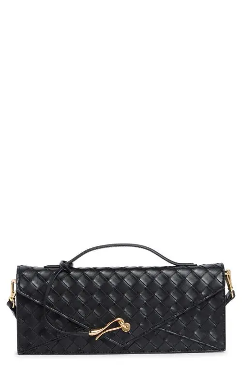 Jw Pei Celeste Woven Faux Leather Envelope Clutch - Black