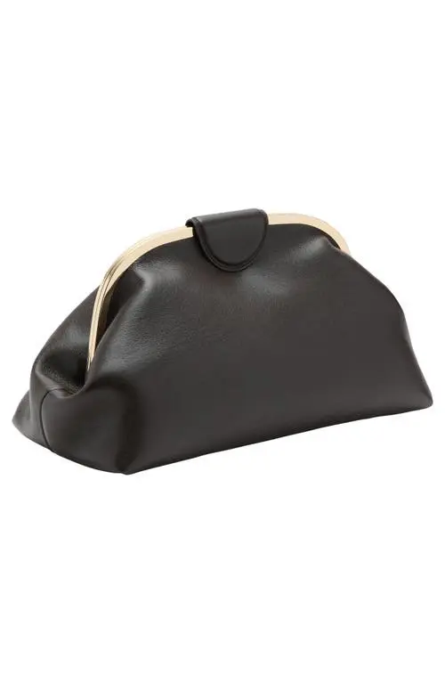 Mango Large Faux Leather Frame Clutch