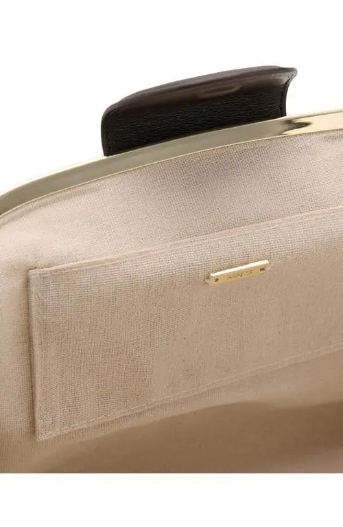 Mango Large Faux Leather Frame Clutch