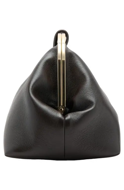 Mango Large Faux Leather Frame Clutch