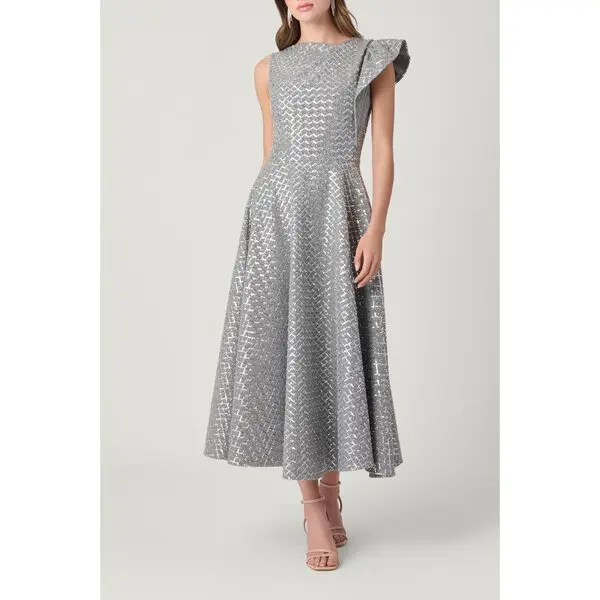 Shoshanna Sequin Embellished Wool Chapman Dress