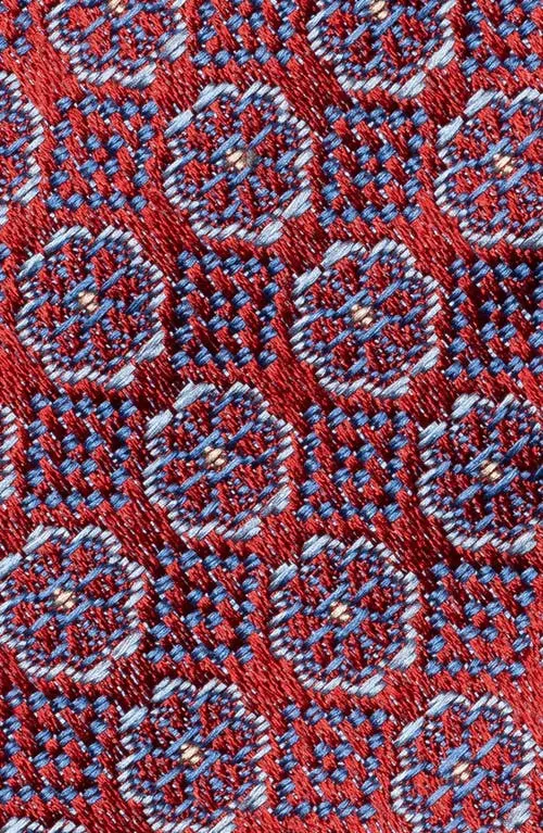 Eton Medallion Woven Silk Tie - Medium Red