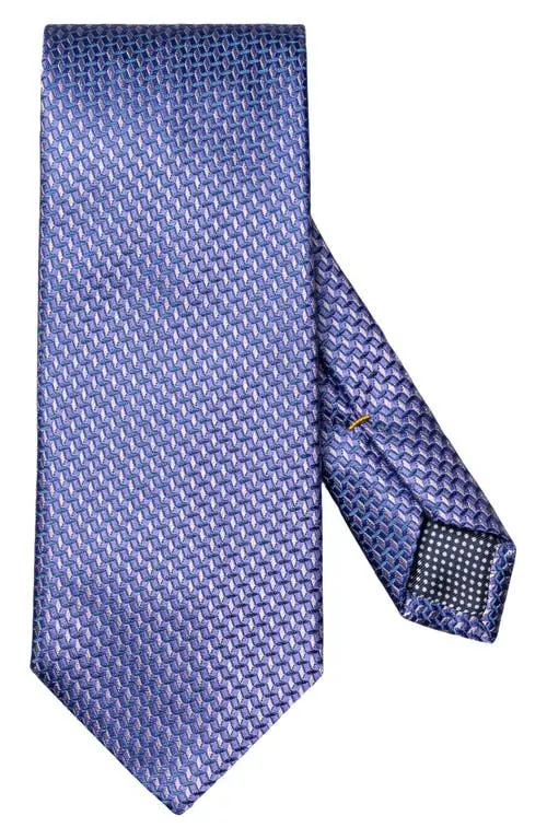 Eton Micro Geometric Woven Silk Tie - Medium Purple