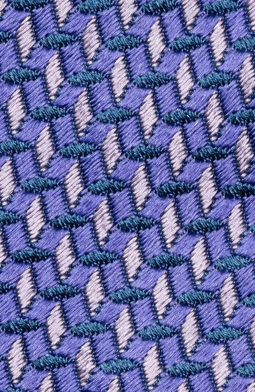 Eton Micro Geometric Woven Silk Tie - Medium Purple