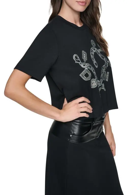 Dkny Charm Bracelet Graphic T-shirt - Black