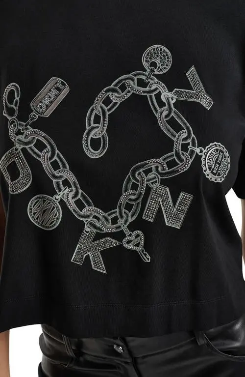 Dkny Charm Bracelet Graphic T-shirt - Black