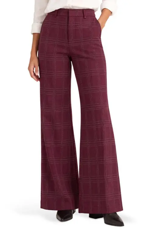 LIVERPOOL Kelsey Windowpane Plaid Wide Leg Pants