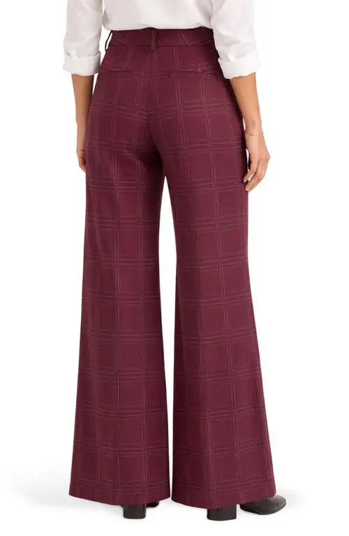 LIVERPOOL Kelsey Windowpane Plaid Wide Leg Pants