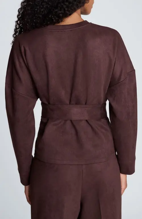 KENNETH COLE Belted Long Sleeve Crewneck Top