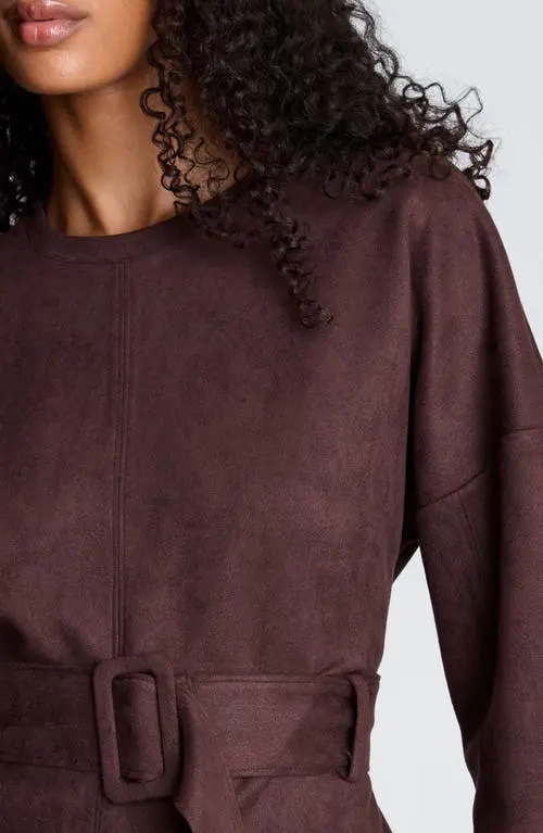 KENNETH COLE Belted Long Sleeve Crewneck Top
