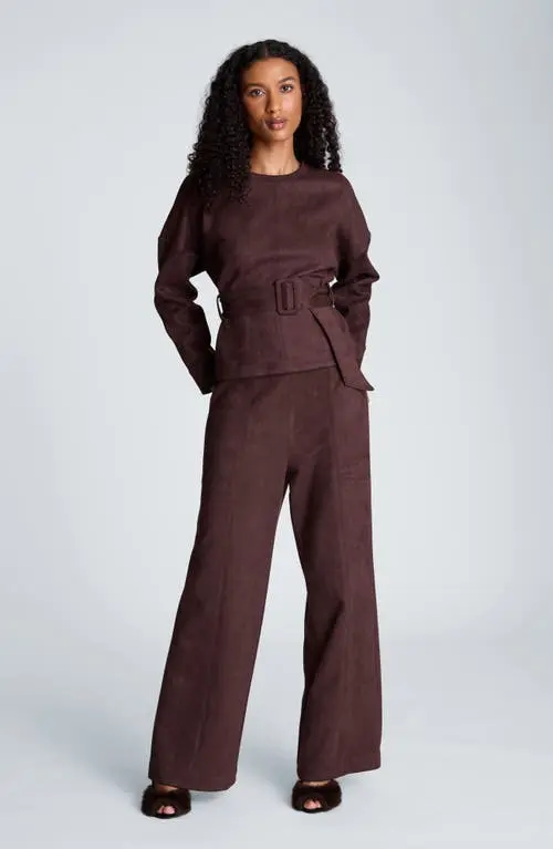 KENNETH COLE Belted Long Sleeve Crewneck Top