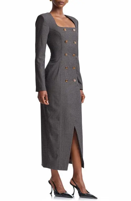 Avec Les Filles Double Breasted Long Sleeve Dress