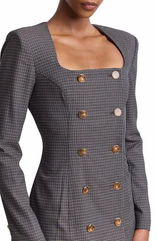 Avec Les Filles Double Breasted Long Sleeve Dress