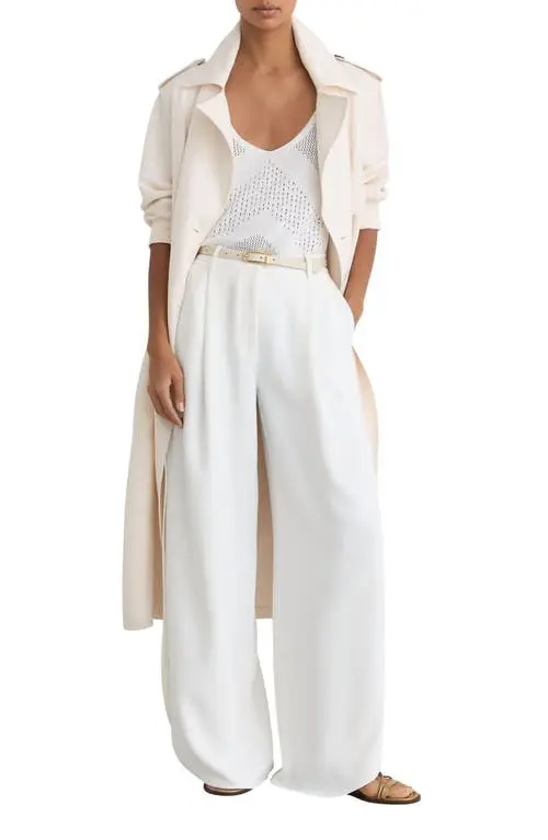 REISS Deena Side Split Wide Leg Trousers