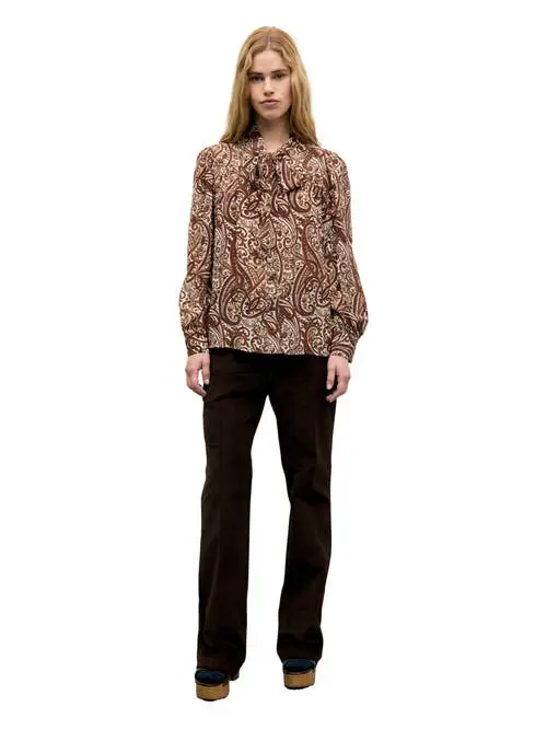 Gerard Darel Lisie Tie Neck Paisley Shirt