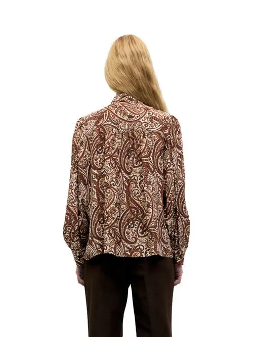 Gerard Darel Lisie Tie Neck Paisley Shirt