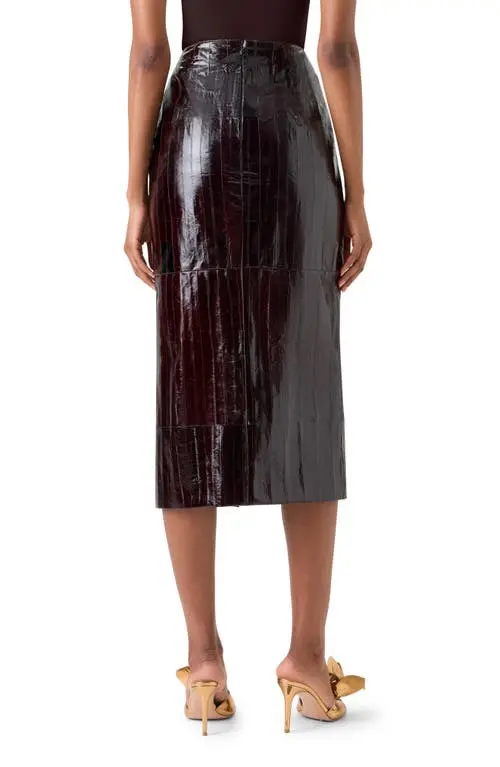 Akris Lacquered Eel Leather Pencil Skirt