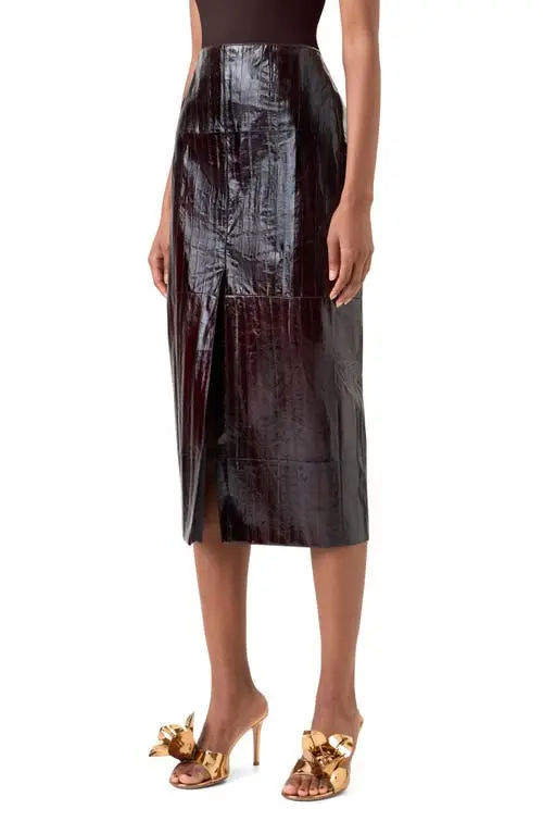 Akris Lacquered Eel Leather Pencil Skirt