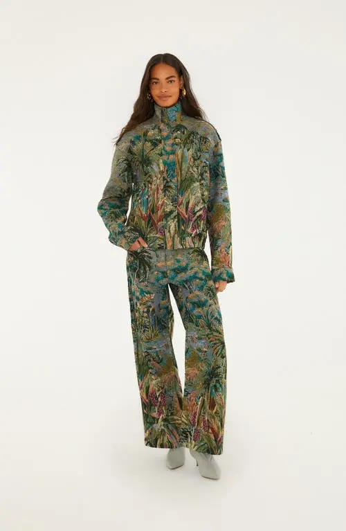 Farm Rio Petricor Jacquard Wide Leg Pants
