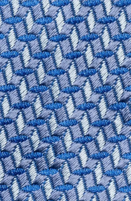 Eton Micro Geometric Woven Silk Tie - Blue