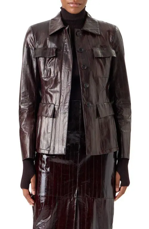Akris Kimia Lacquered Leather Jacket