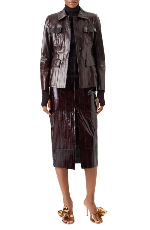 Akris Kimia Lacquered Leather Jacket
