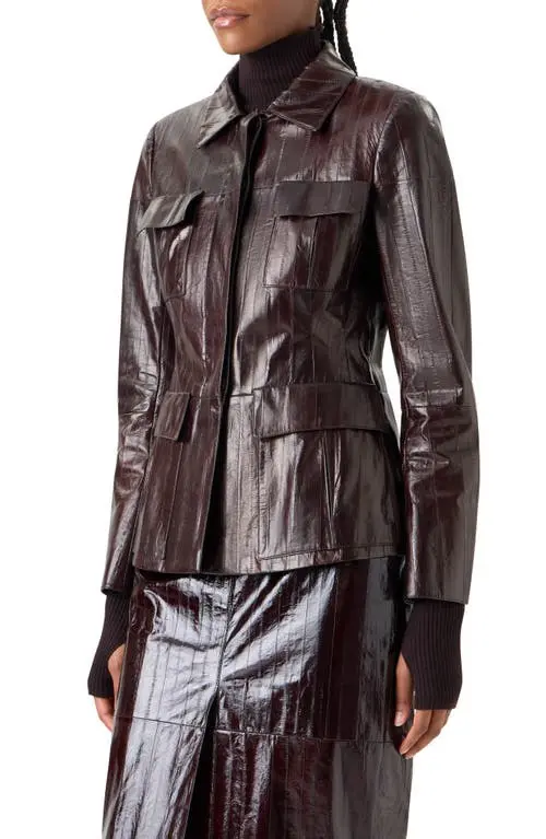Akris Kimia Lacquered Leather Jacket