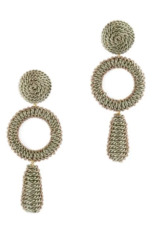Deepa Gurnani Mukri Drop Earrings - Olive