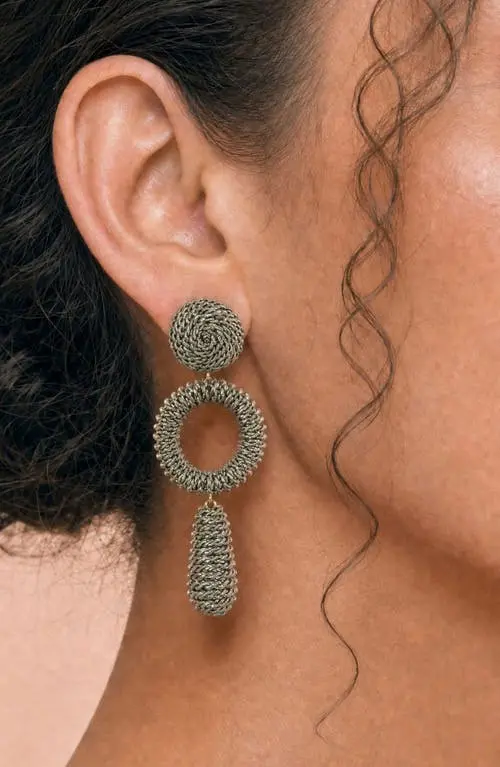 Deepa Gurnani Mukri Drop Earrings - Olive