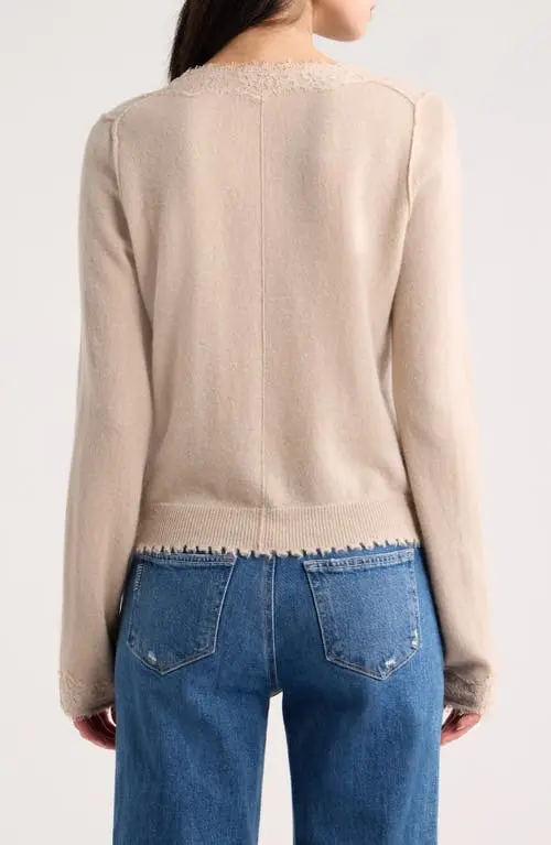 RE/DONE Ruby Lace Trim Cashmere Cardigan