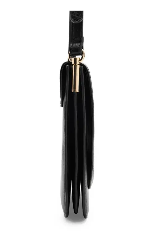 Mango Dalma Faux Leather Crossbody Bag - Black