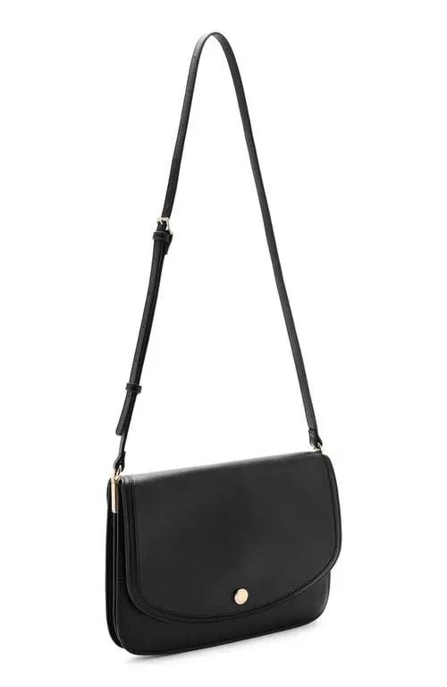 Mango Dalma Faux Leather Crossbody Bag - Black