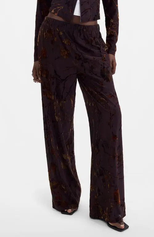 Desigual Burnout Floral Wide Leg Pants