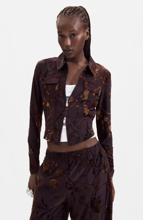Desigual Burnout Floral Wide Leg Pants