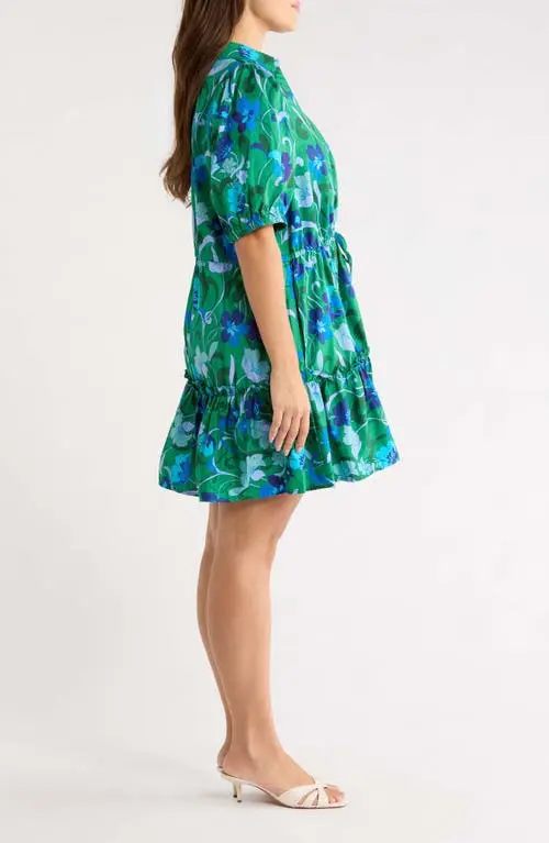 SUGARLIPS Stacie Floral Print Cotton Minidress
