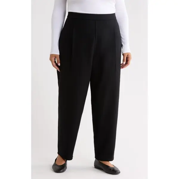 Eileen Fisher Pleated Ankle Lantern Pants - Black