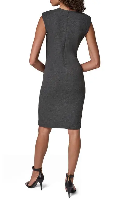 Donna Karan New York Hardware Waist Sleeveless V-neck Dress - Hthr Char