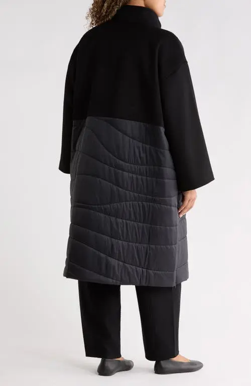 Eileen Fisher Stand Collar Recycled Nylon Coat