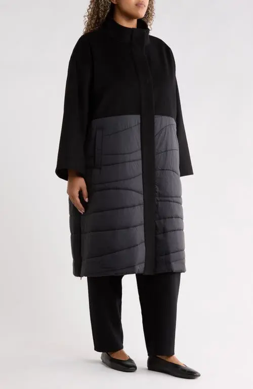 Eileen Fisher Stand Collar Recycled Nylon Coat