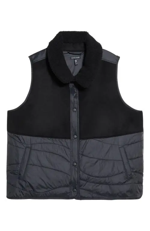 Eileen Fisher Quilted Recycled Nylon Vest - Black