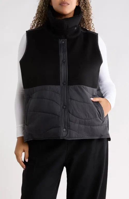 Eileen Fisher Quilted Recycled Nylon Vest - Black