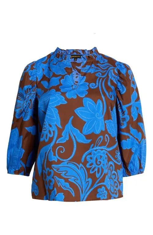 SUGARLIPS Ofelia Floral Kiley Split Neck Top