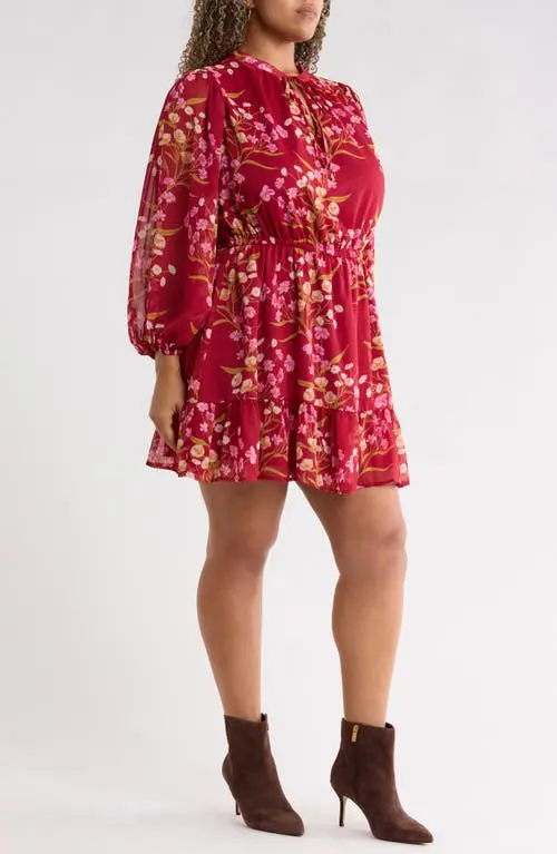 SUGARLIPS Ginnie Floral Paxton Balloon Sleeve Dress