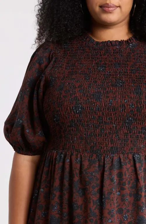 SUGARLIPS Kalida Beau Frazier Smocked Tiered Midi Dress