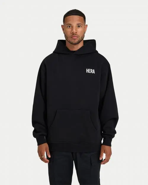 HERA Staple Long Sleeve Oversized Hoodie - Black