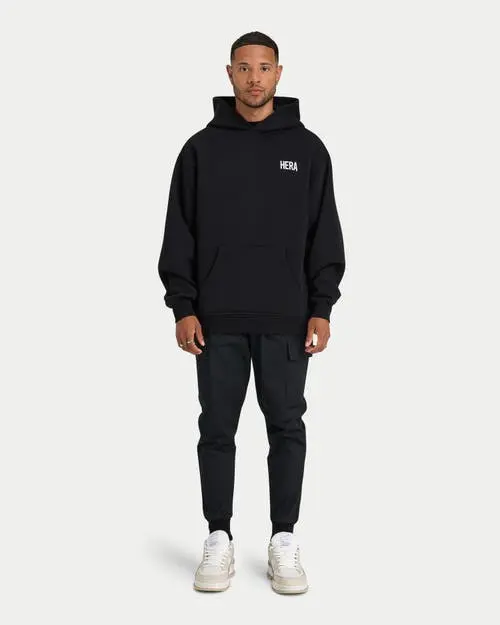 HERA Staple Long Sleeve Oversized Hoodie - Black