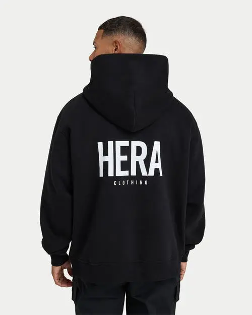 HERA Staple Long Sleeve Oversized Hoodie - Black