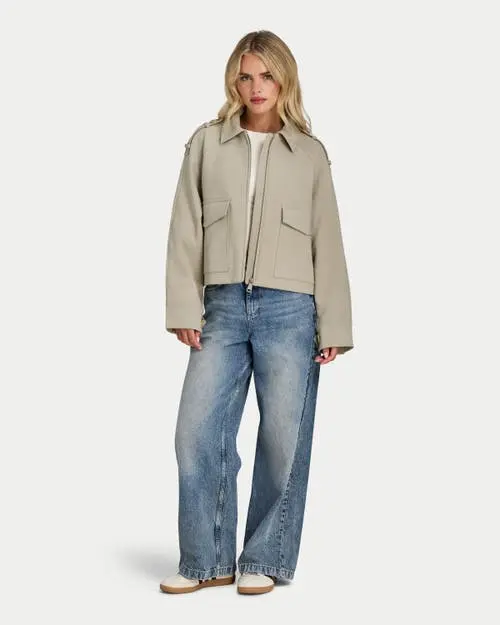 HERA Studio Boxy Fit Cropped Jacket