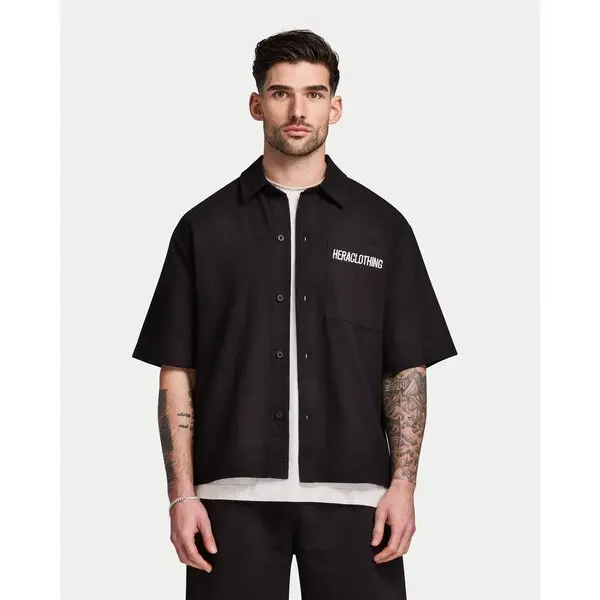 HERA Canvas Short Sleeve Oversized Shirt