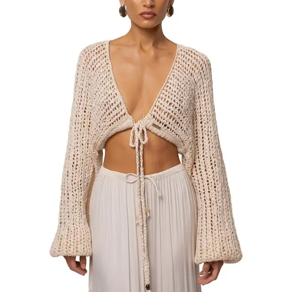 JLUXLABEL Deep Waters Crochet Top - Ivory